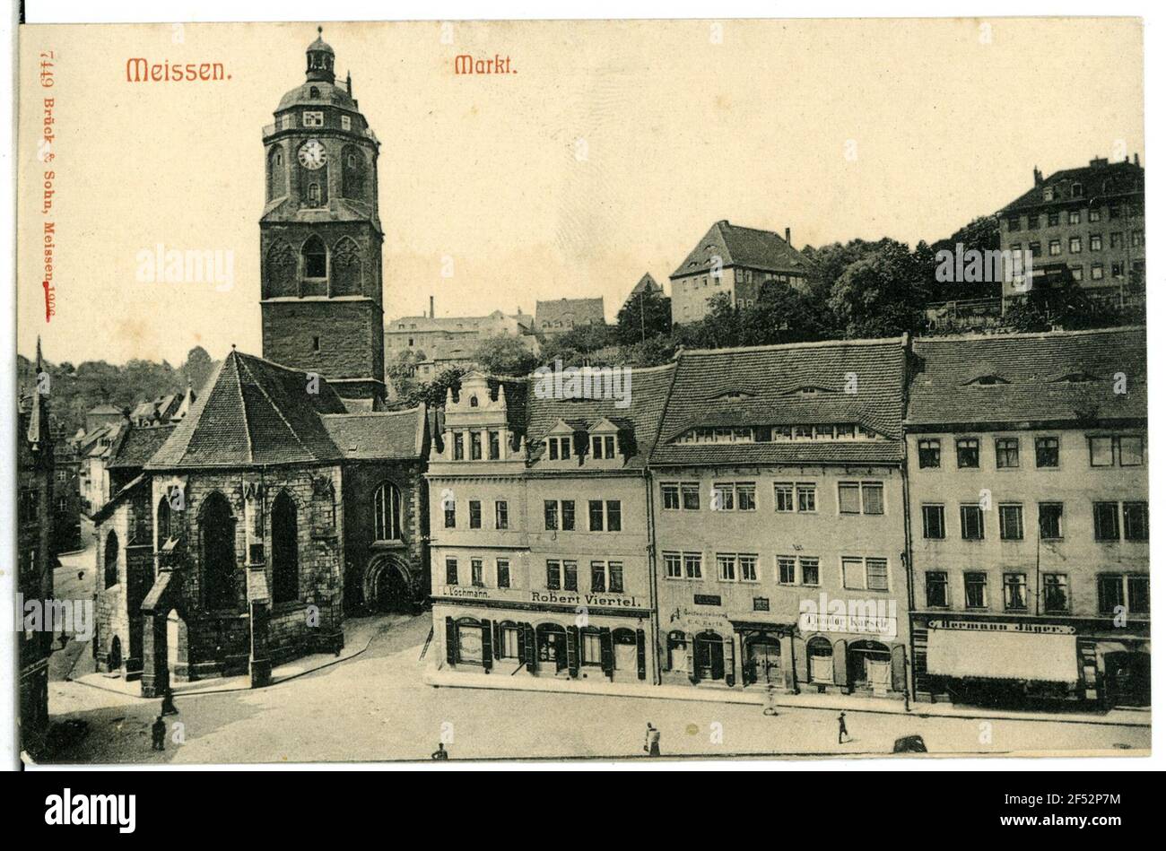 Market with Frauenkirche Meissen. Market with Frauenkirche Stock Photo ...