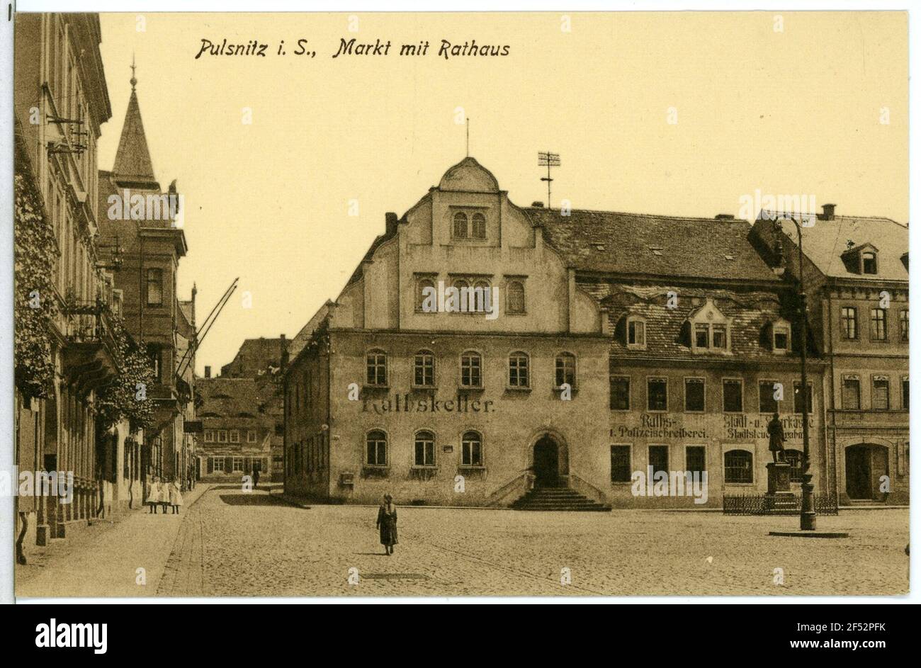 Market with town hall Pulsnitz. Market with town hall Stock Photo - Alamy