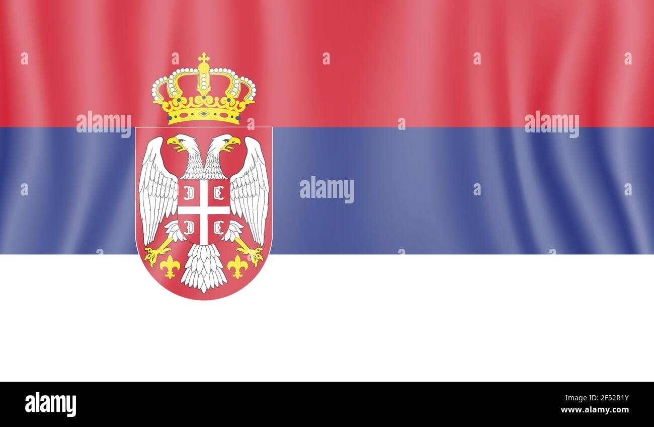 Serbia flag with waving grunge texture. Vector background Stock Vector ...