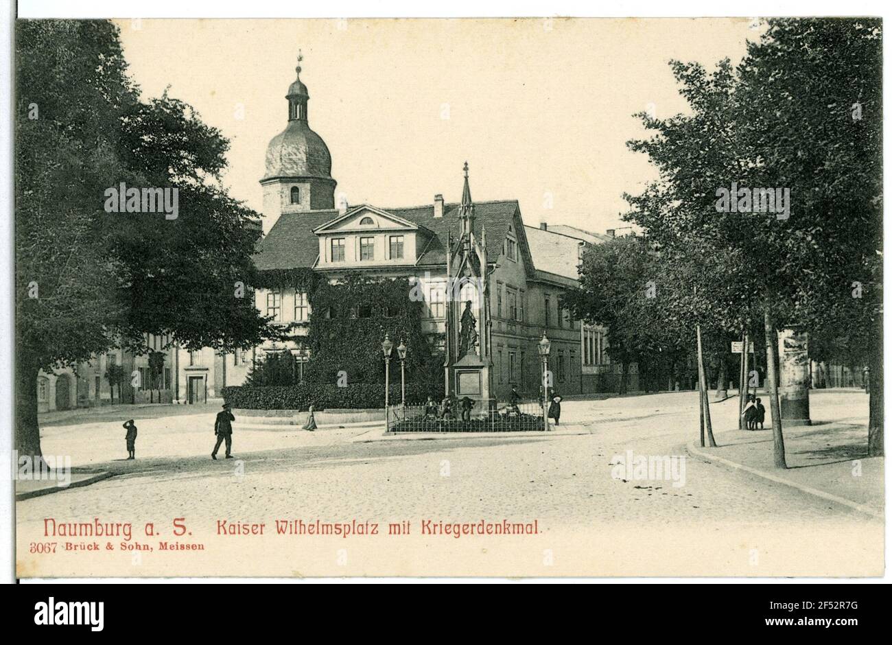 Wilhelm Square with war monument Naumburg. Wilhelm Square with war ...
