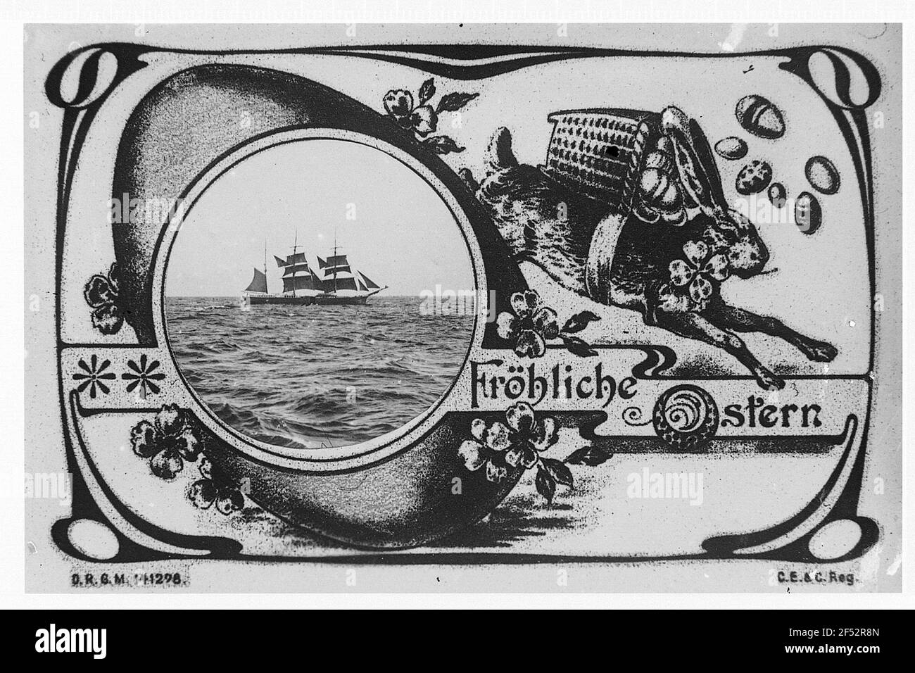 Greeting card for the Easter Festival 1913 aboard a high-sea passenger ...