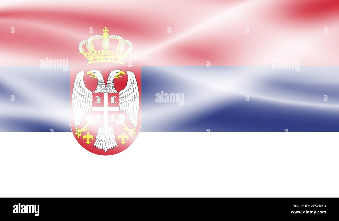Serbia flag with waving grunge texture. Vector background Stock Vector ...