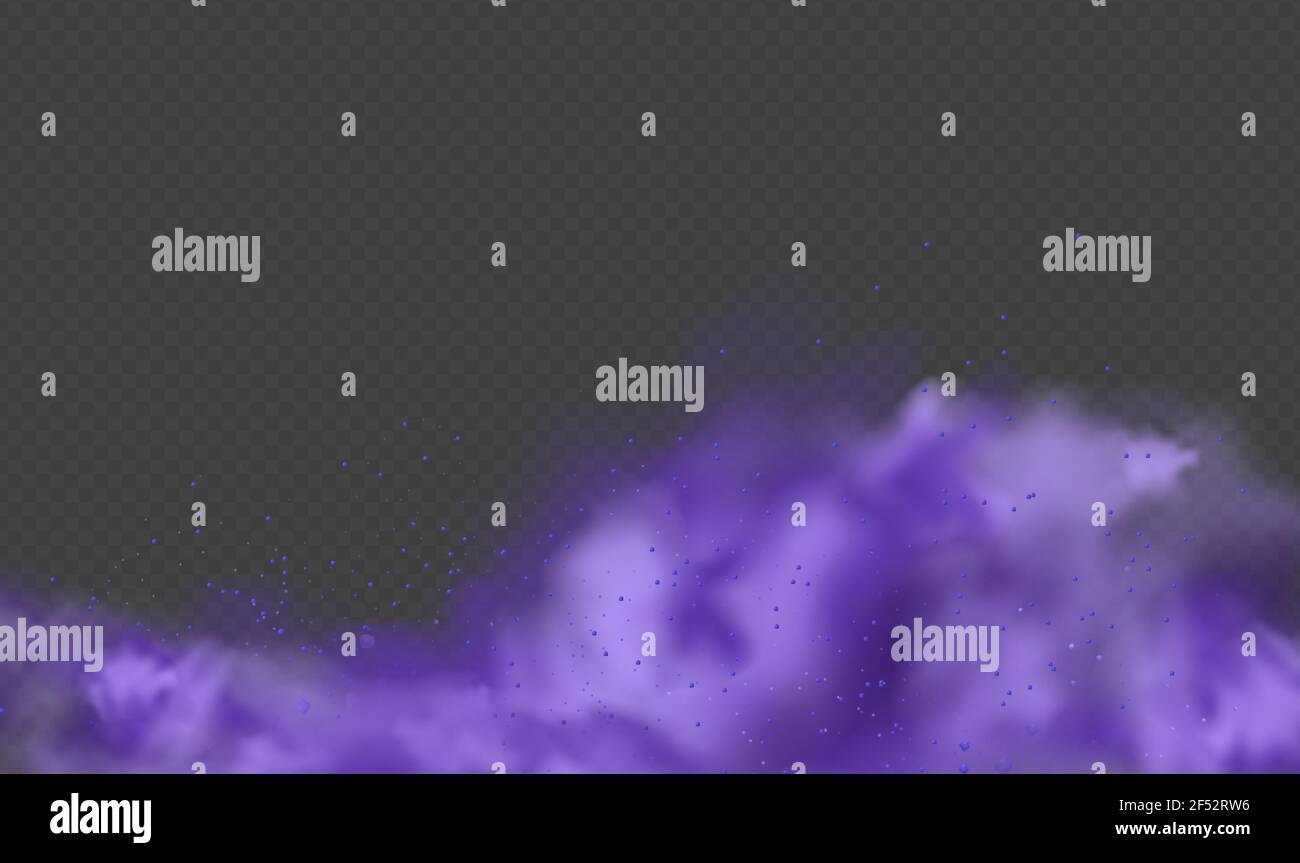 Purple dust. Abstract blurry smoke with purple particles. Violet smoke ...