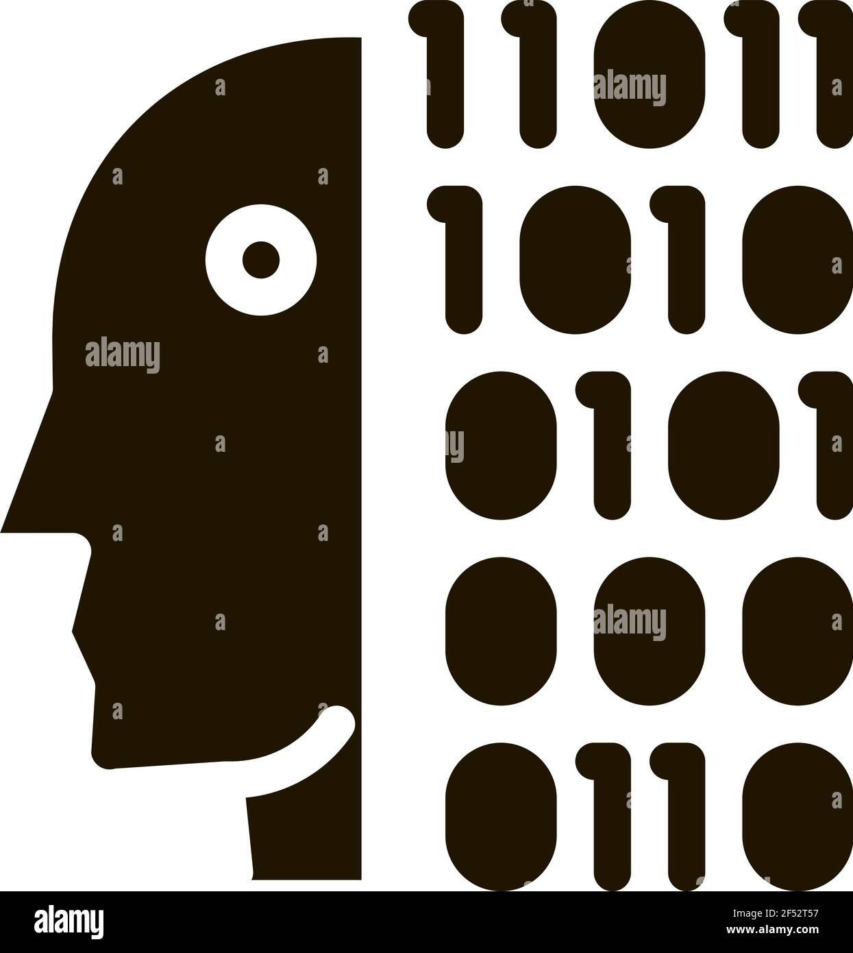 robot binary code icon Vector Glyph Illustration Stock Vector Image ...