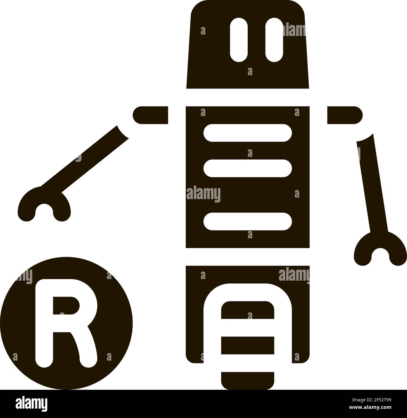 moving robot icon Vector Glyph Illustration Stock Vector Image & Art ...