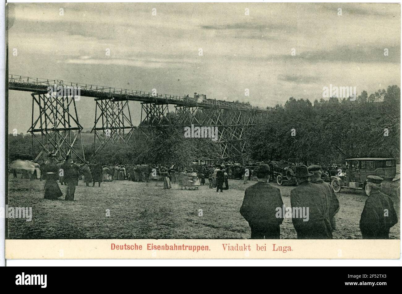 German railway troops viaduct at Luga Luga. German railway troops ...