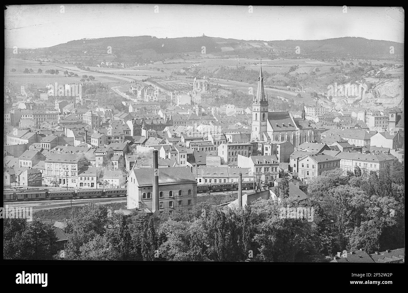 Old town city center view Black and White Stock Photos & Images - Alamy