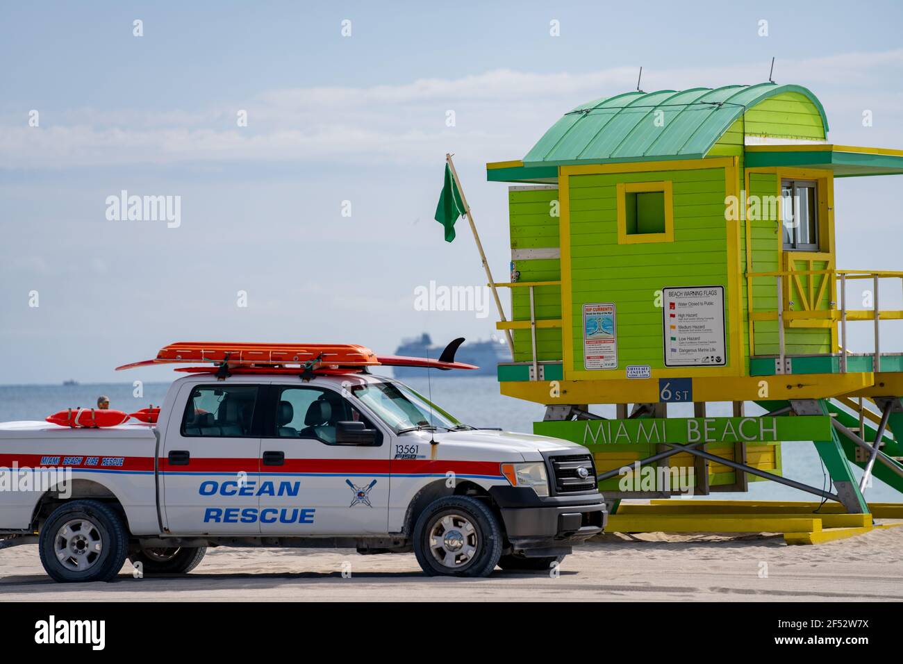 Miami Beach ocean rescue Spring Break 2021 Stock Photo - Alamy