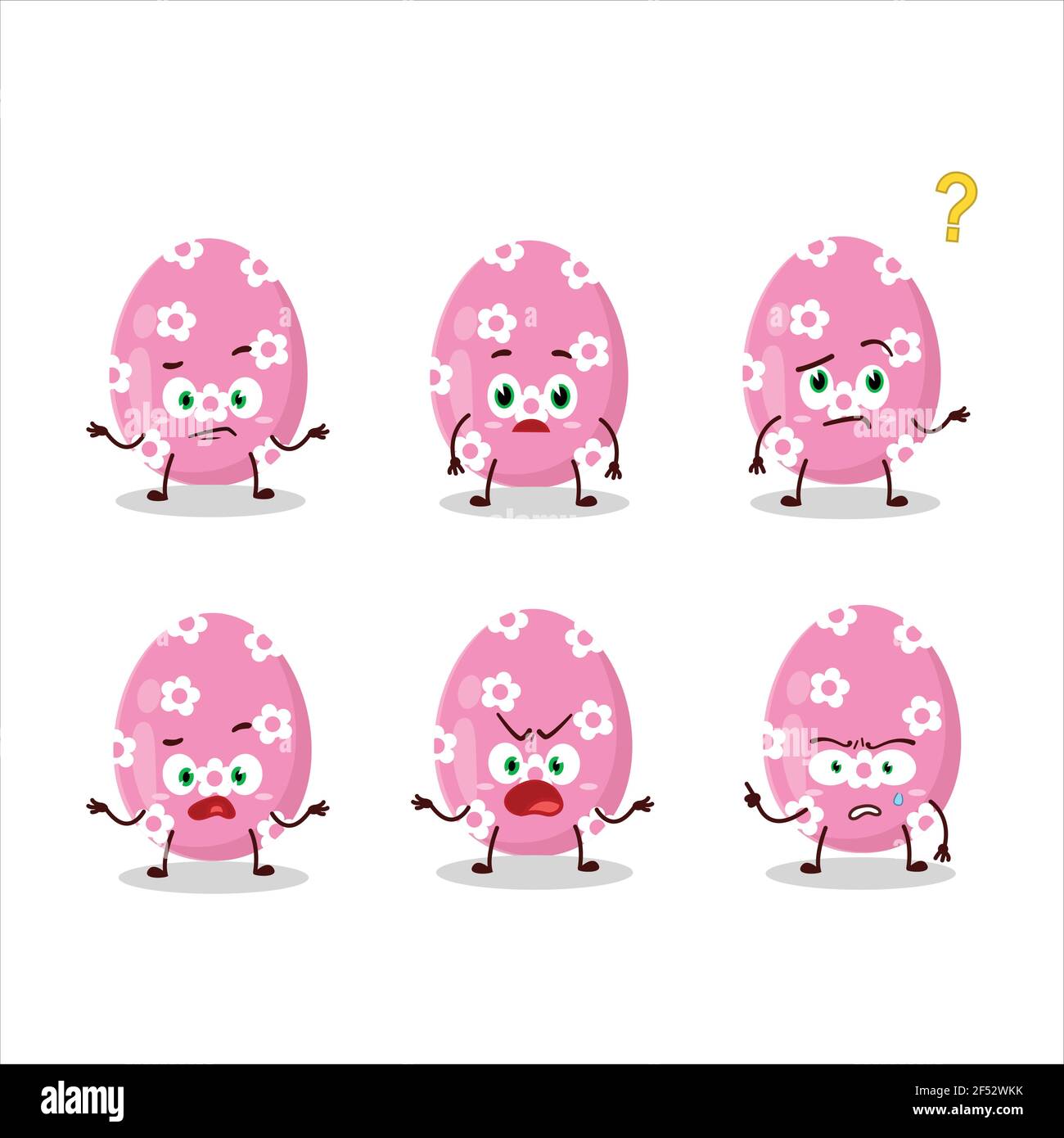 Cartoon character of pink easter egg with what expression. Vector ...