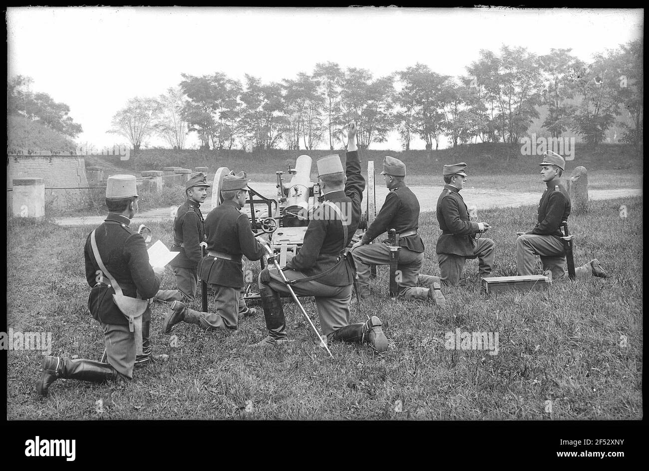 New field hood in fire position Stock Photo - Alamy