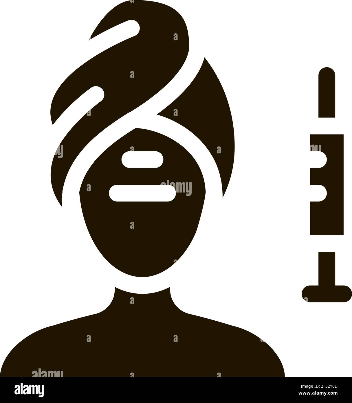 injection into problem areas of face icon Vector Glyph Illustration ...