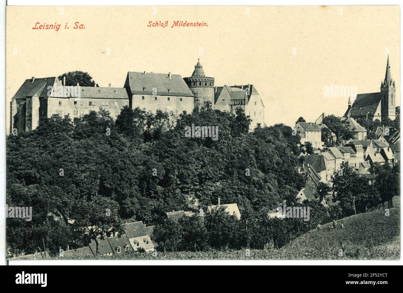 Closed Mildenstein Leisnig. Castle Mildenstein Stock Photo - Alamy