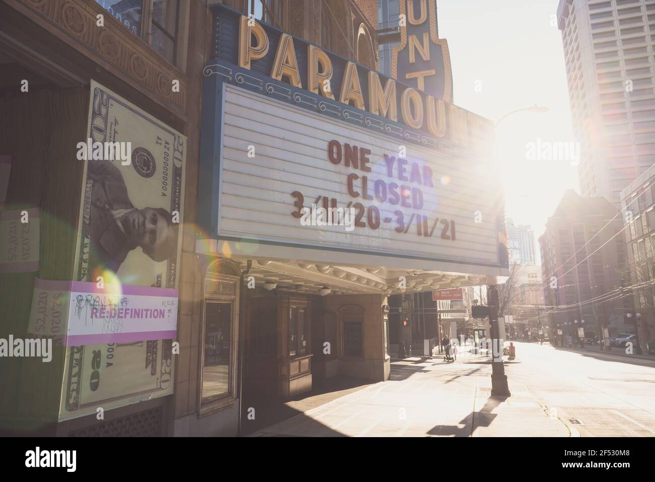 Seattle, USA. 11th Mar, 2021. The Paramount Theater One Year Closed ...