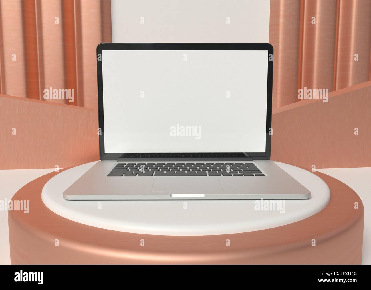 3D Illustration. Laptop computer with white screen Stock Photo - Alamy