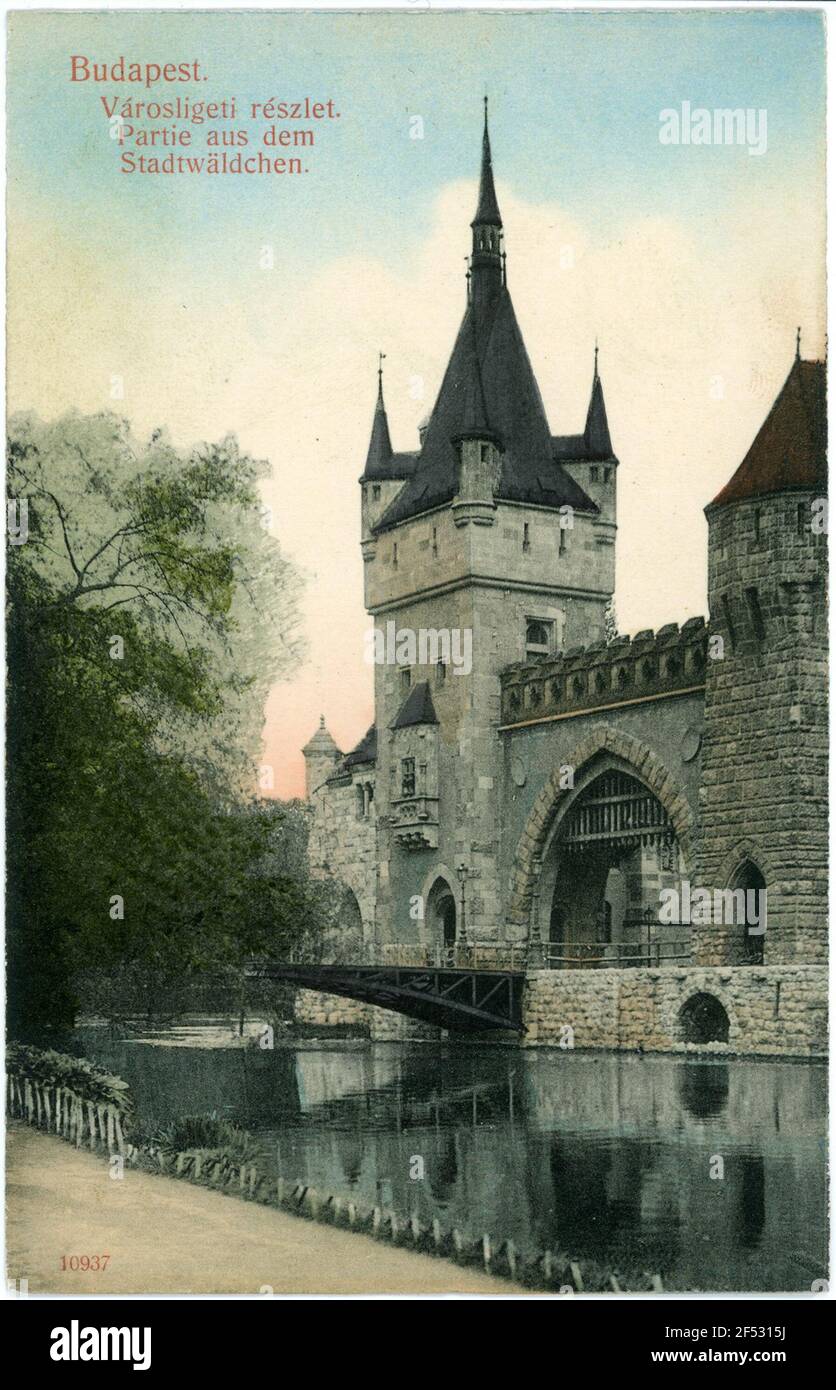 In the city forest Budapest. Castle and pond in the city forest Stock ...