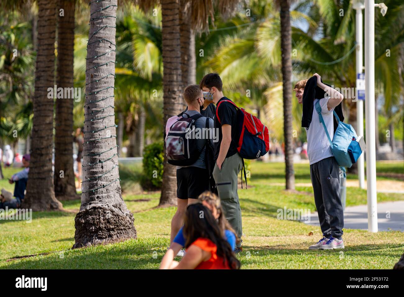College kids in Miami Beach for Spring Break 2021 Stock Photo - Alamy