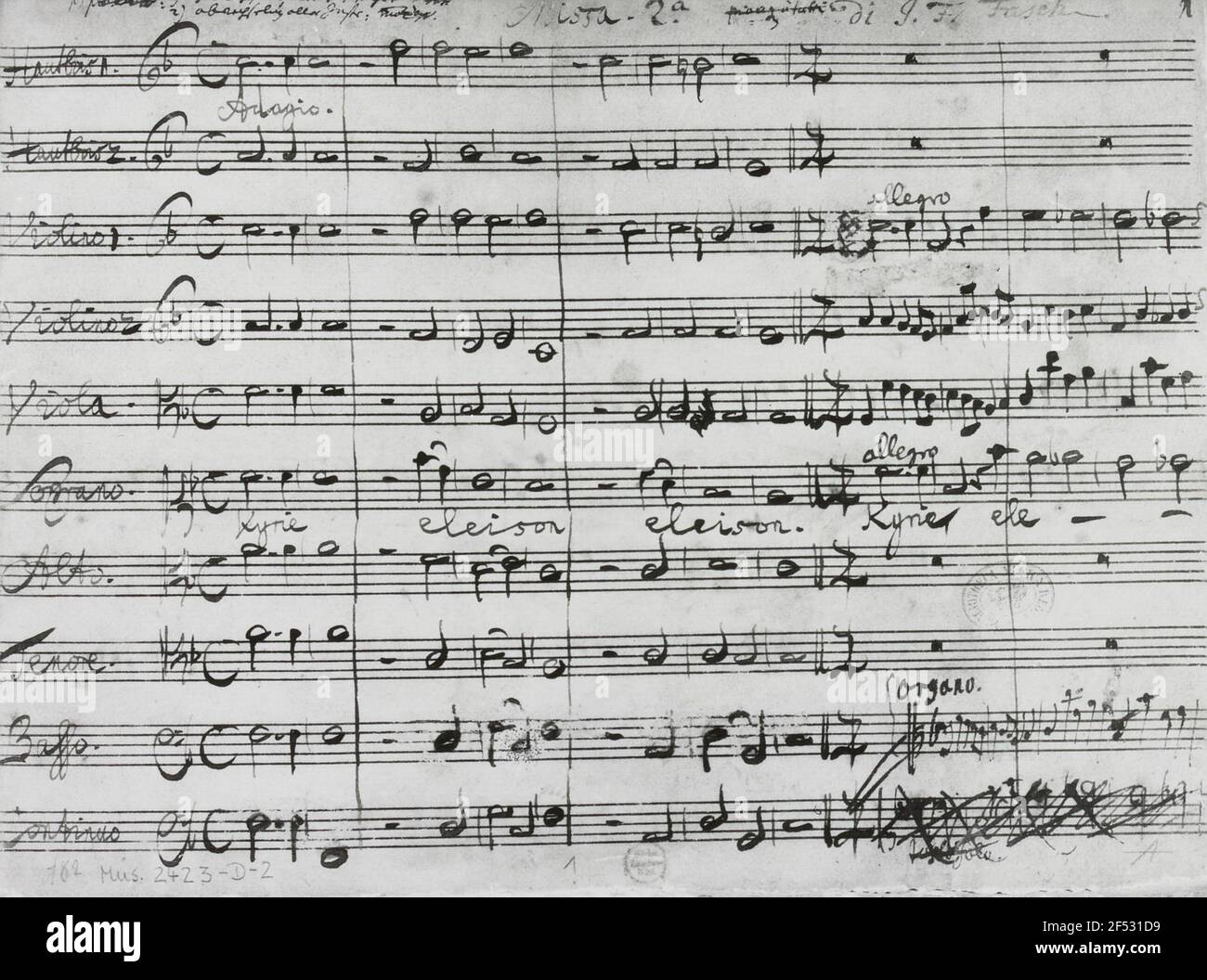 Music, music in the period of 1601-1750, notes, Fasch, Johann Friedrich ...