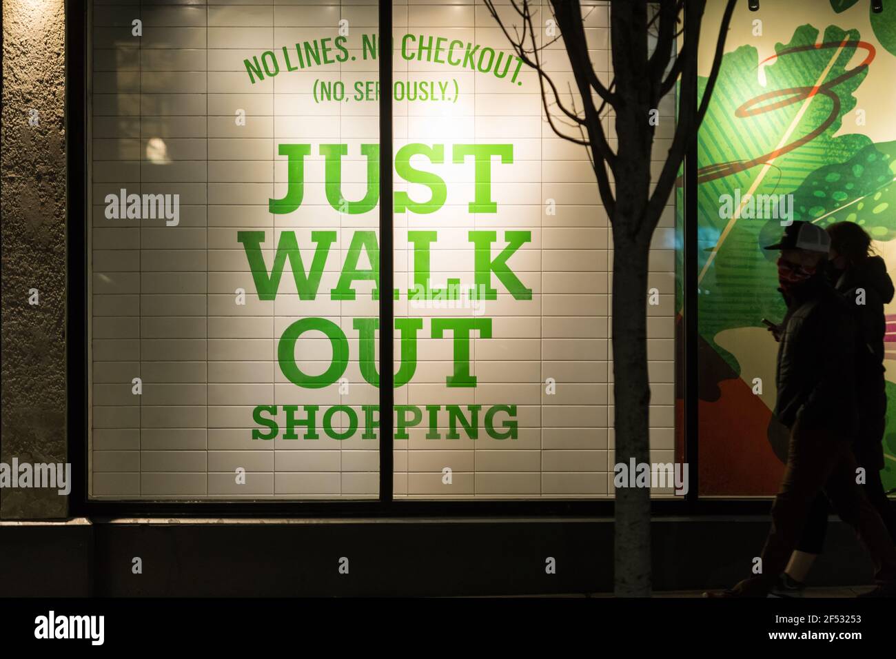 Seattle, USA. 23rd Mar, 2021. The original Amazon go grocery cashier ...