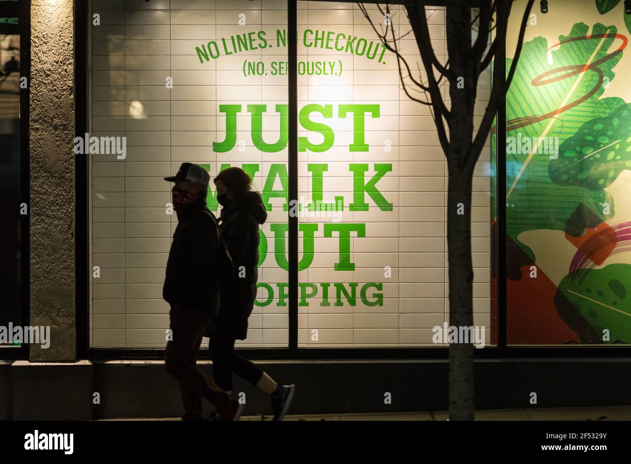 Seattle, USA. 23rd Mar, 2021. The original Amazon go grocery cashier ...