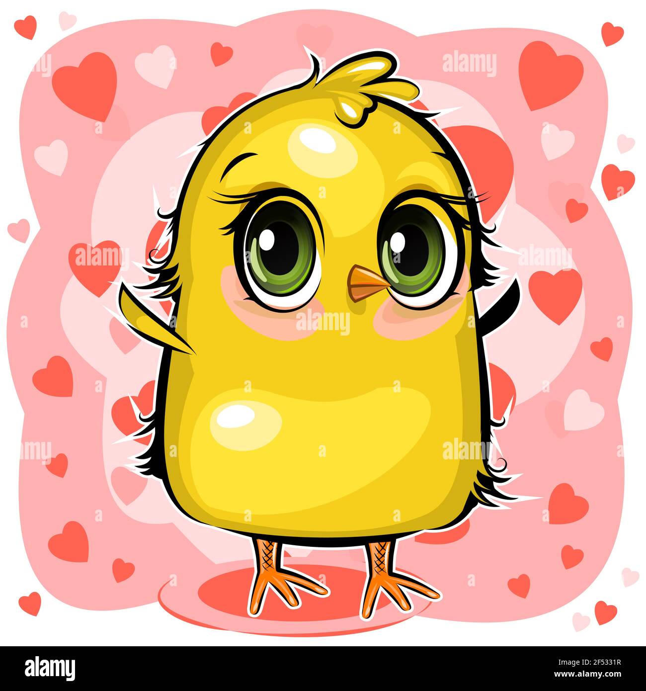 Little chick. The funny chick is trying to take off. Cute and funny ...