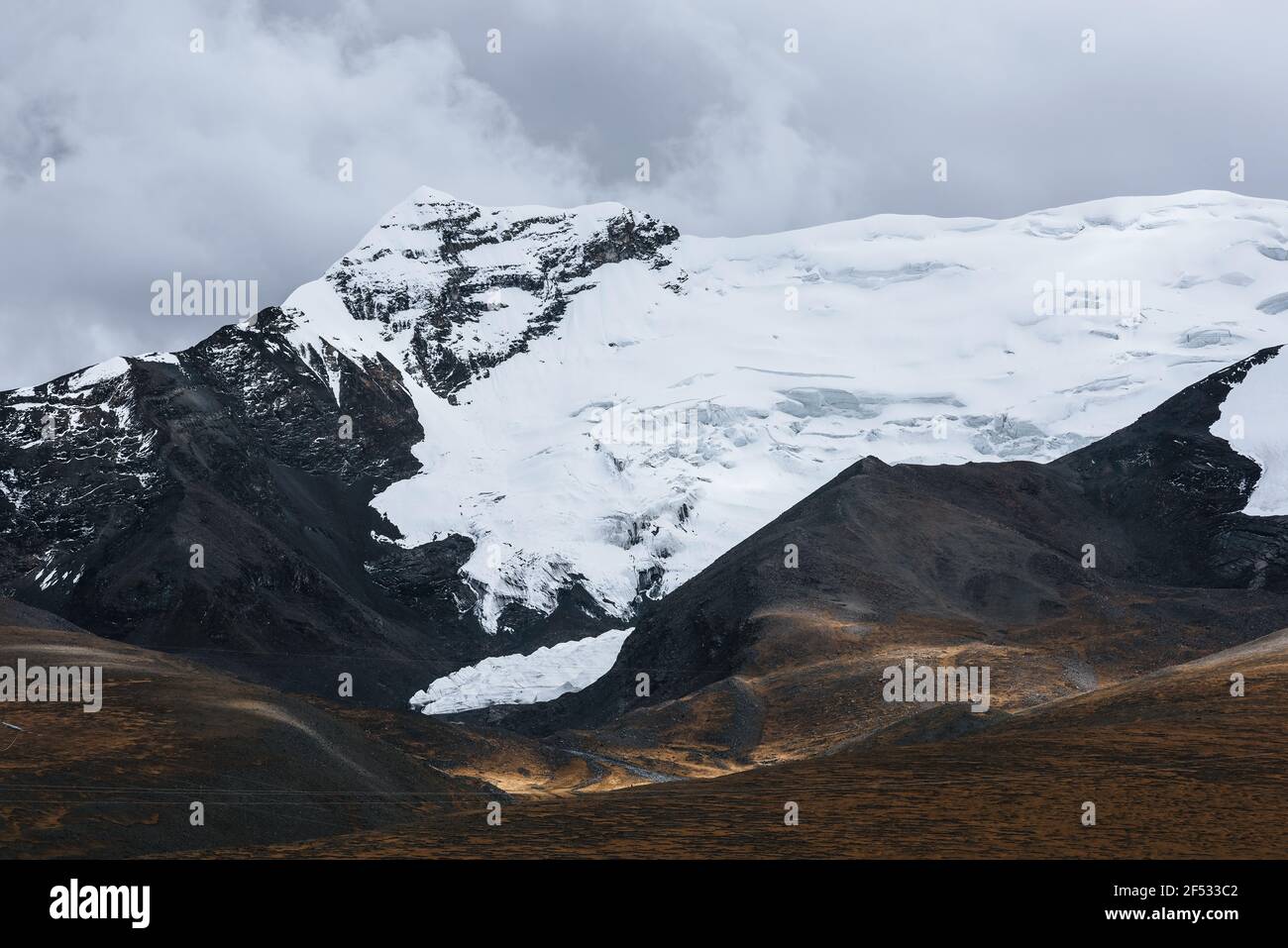 Ice caps on mountain tops in the Himalayas Stock Photo - Alamy