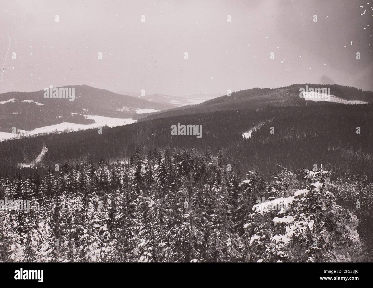 Lausitzer Bergland. View from the observation tower on the monkswalder ...