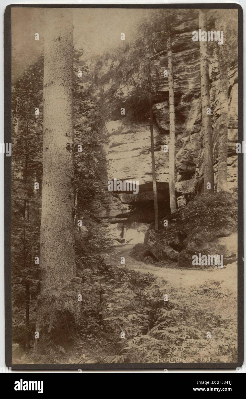 Saxon Switzerland, Rather area. Zscher Schrund in Wehlen. View to the ...