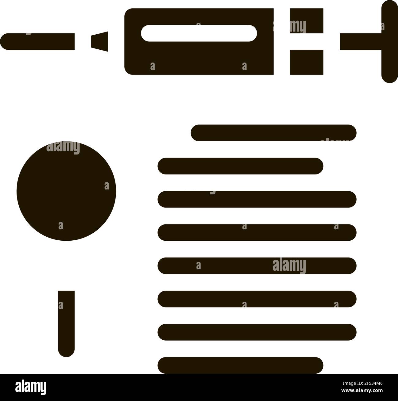 study of action of injection icon Vector Glyph Illustration Stock ...