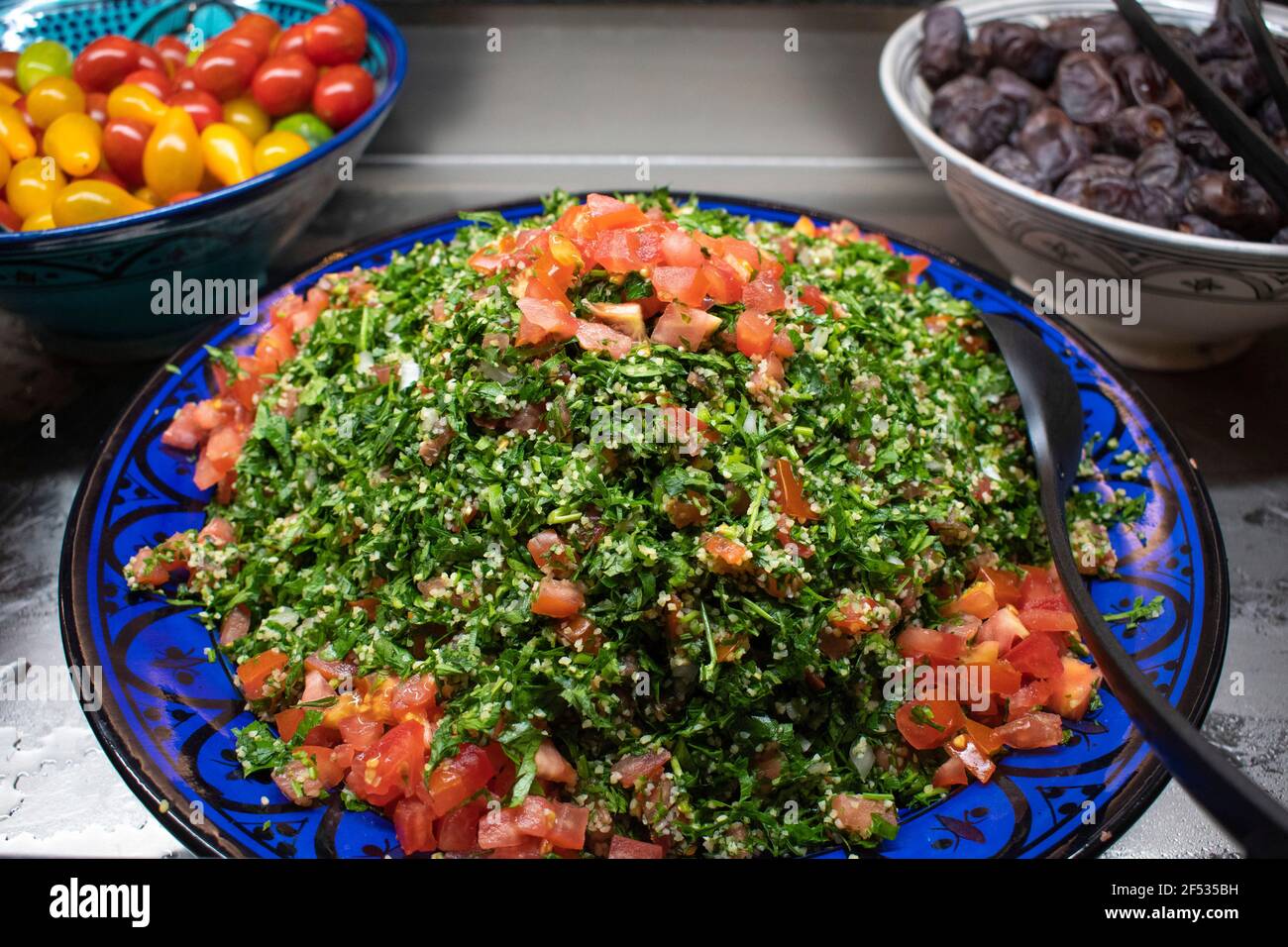 Tabbouleh Arabic also tabbouleh. salad made mostly of finely chopped ...
