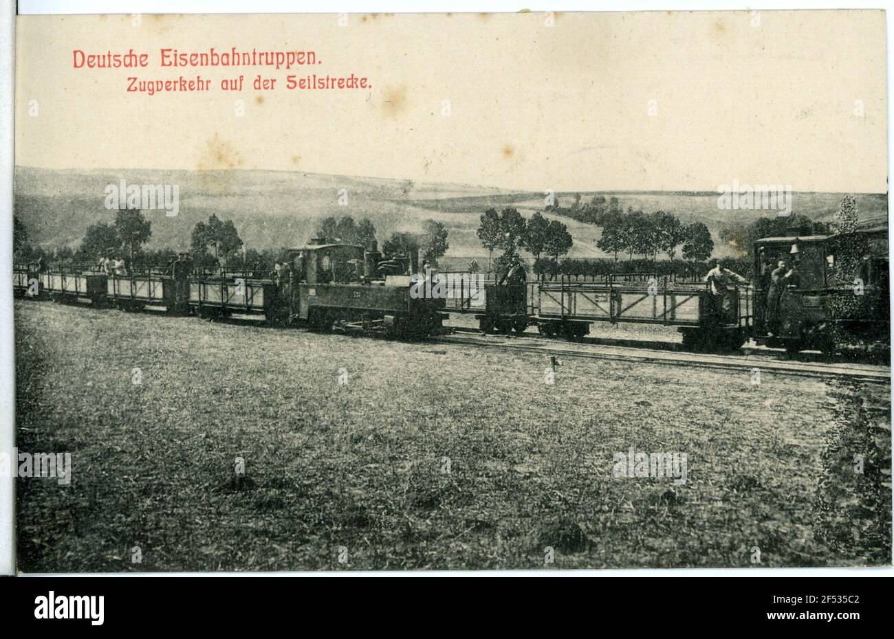 German railway troops - train traffic on the cable route German railway ...