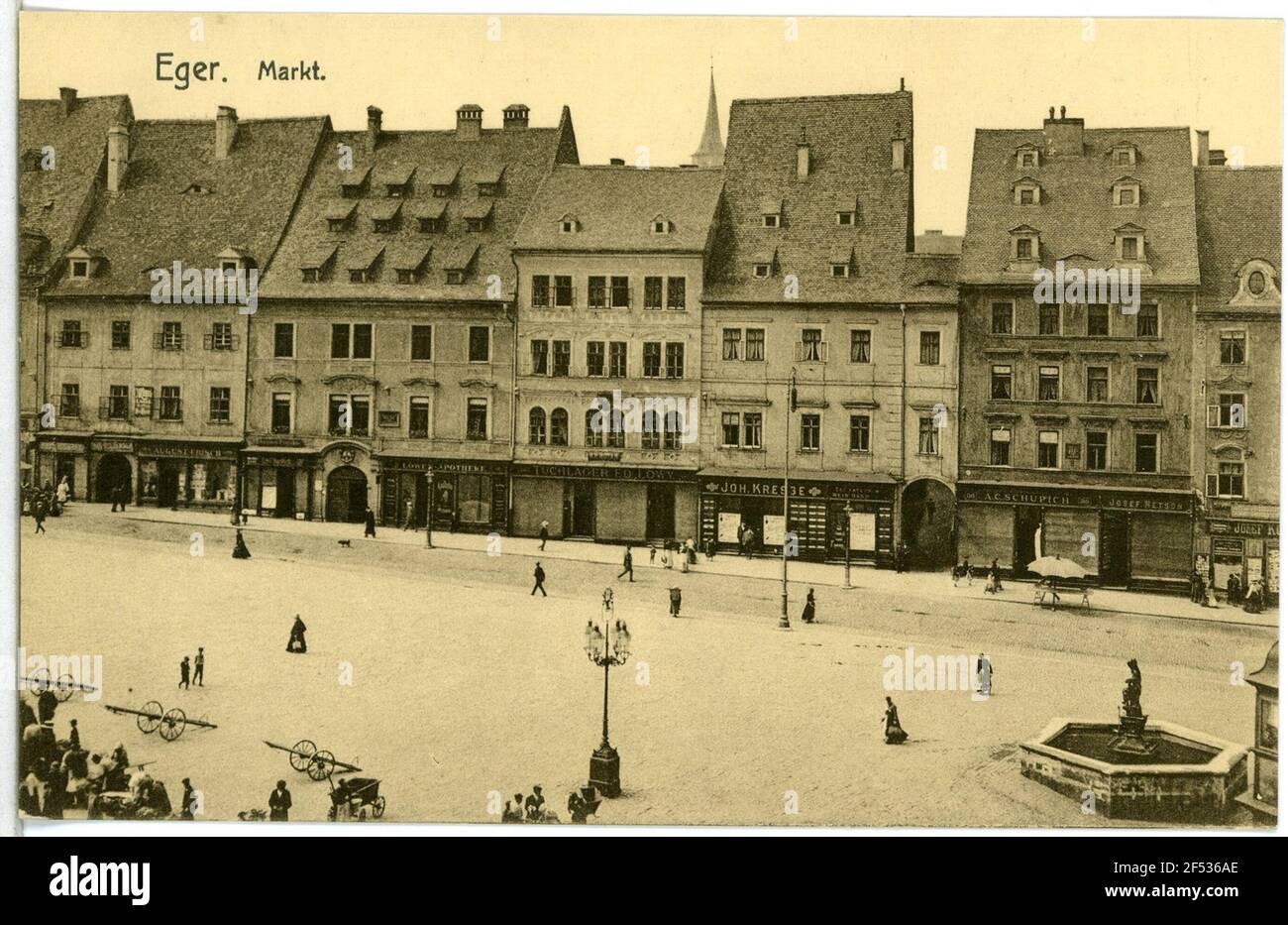market Eger (Bohemia). Market with Herkulesbrunnen (1728 Stock Photo ...