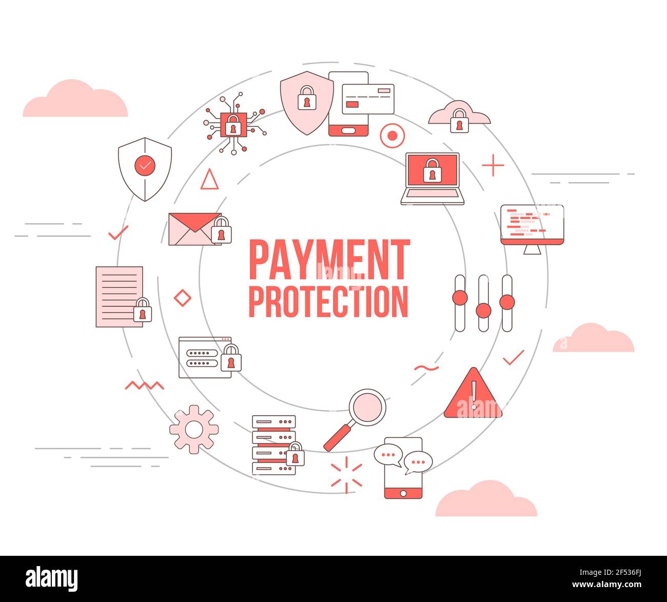 payment protection concept with icon set template banner with modern ...