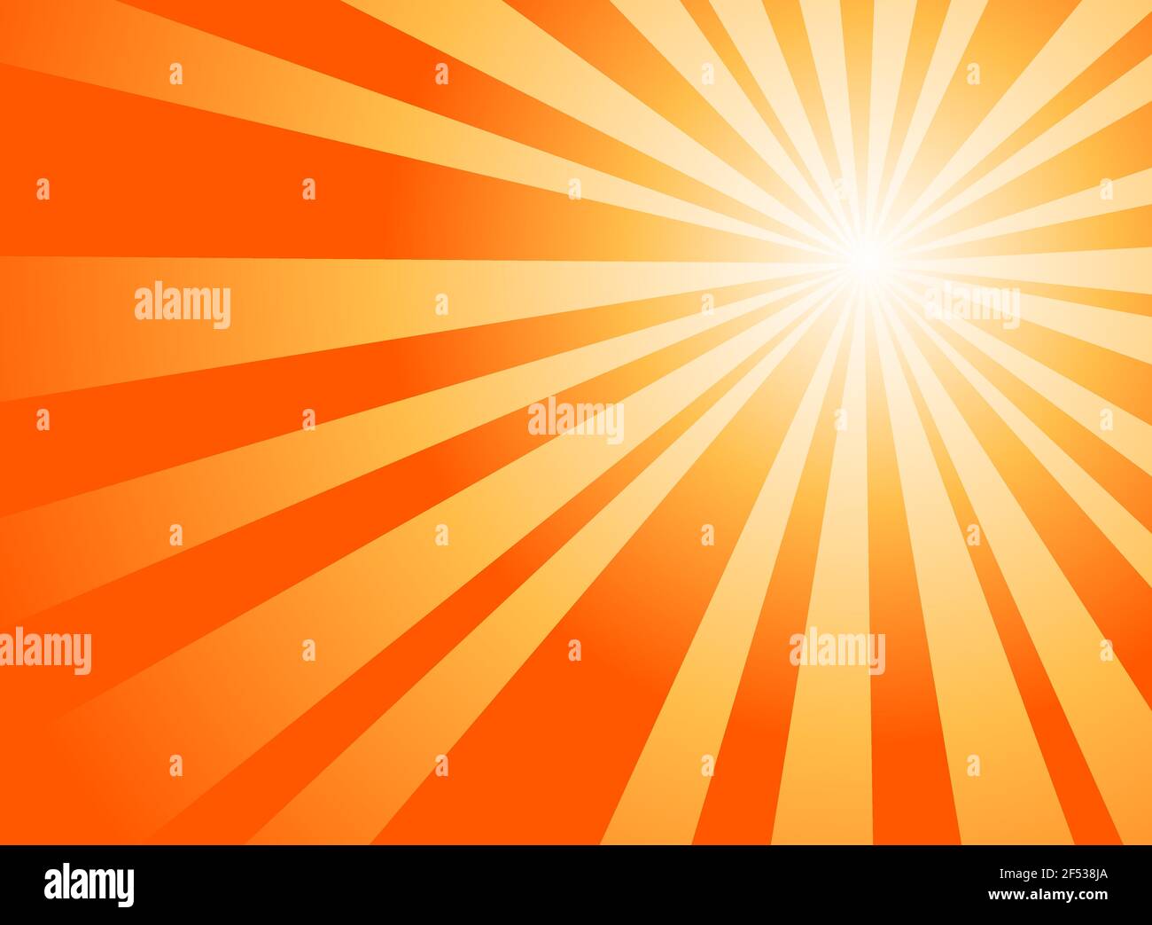 Sunlight rays horizontal background. Bright orange color burst ...