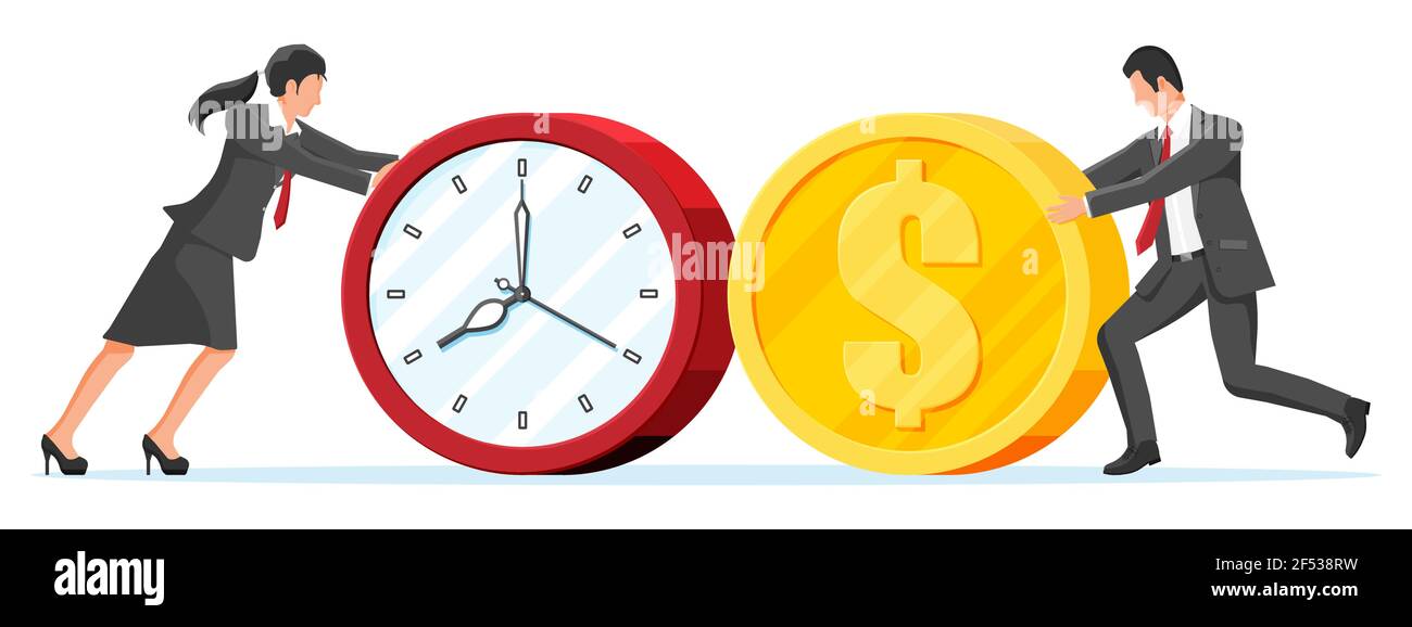 Time money concept flat hi-res stock photography and images - Alamy