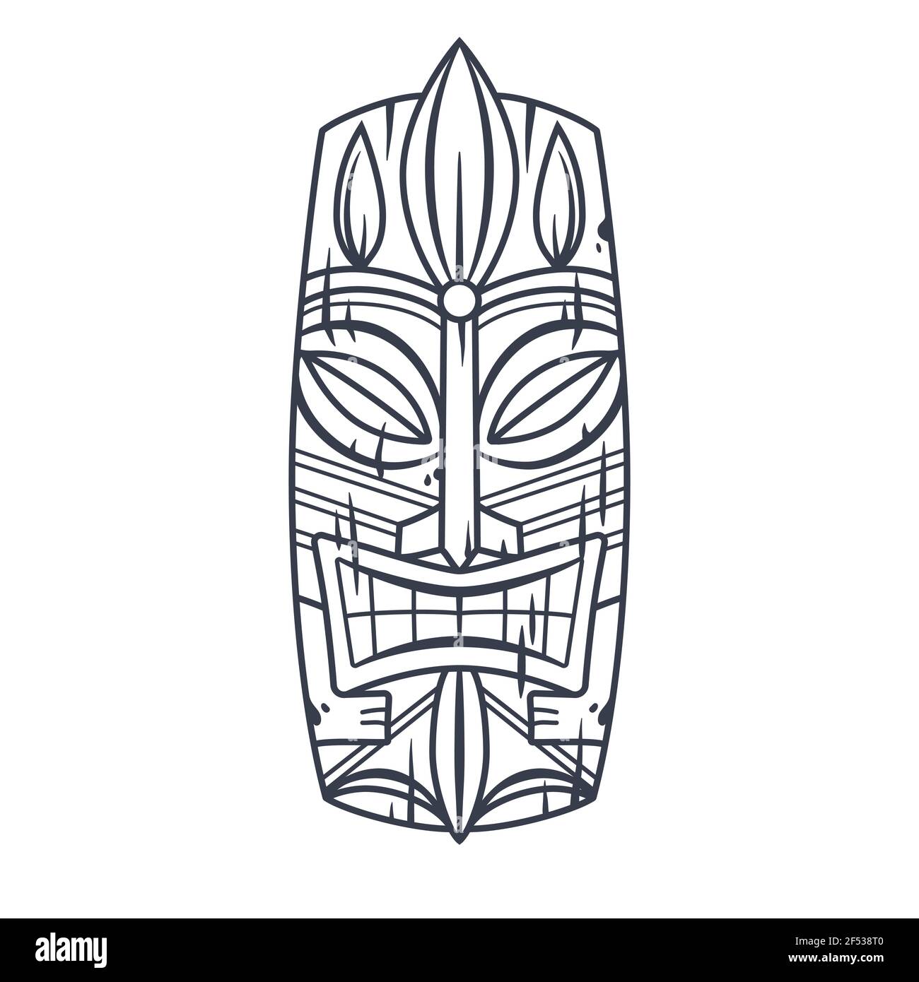 Tiki Mask Coloring Page