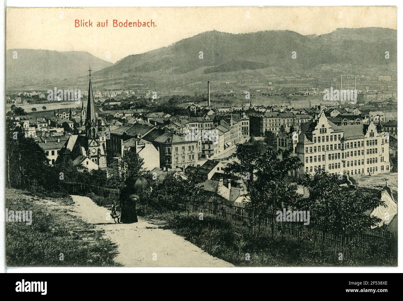 View of Bodenbach Bodenbach. View of Bodenbach with city church and ...