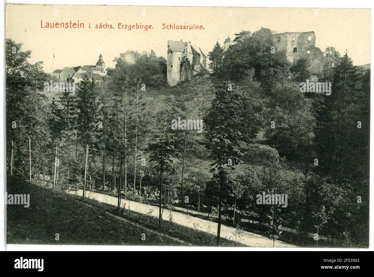 Ruin Lauenstein. Schlossruine Stock Photo - Alamy