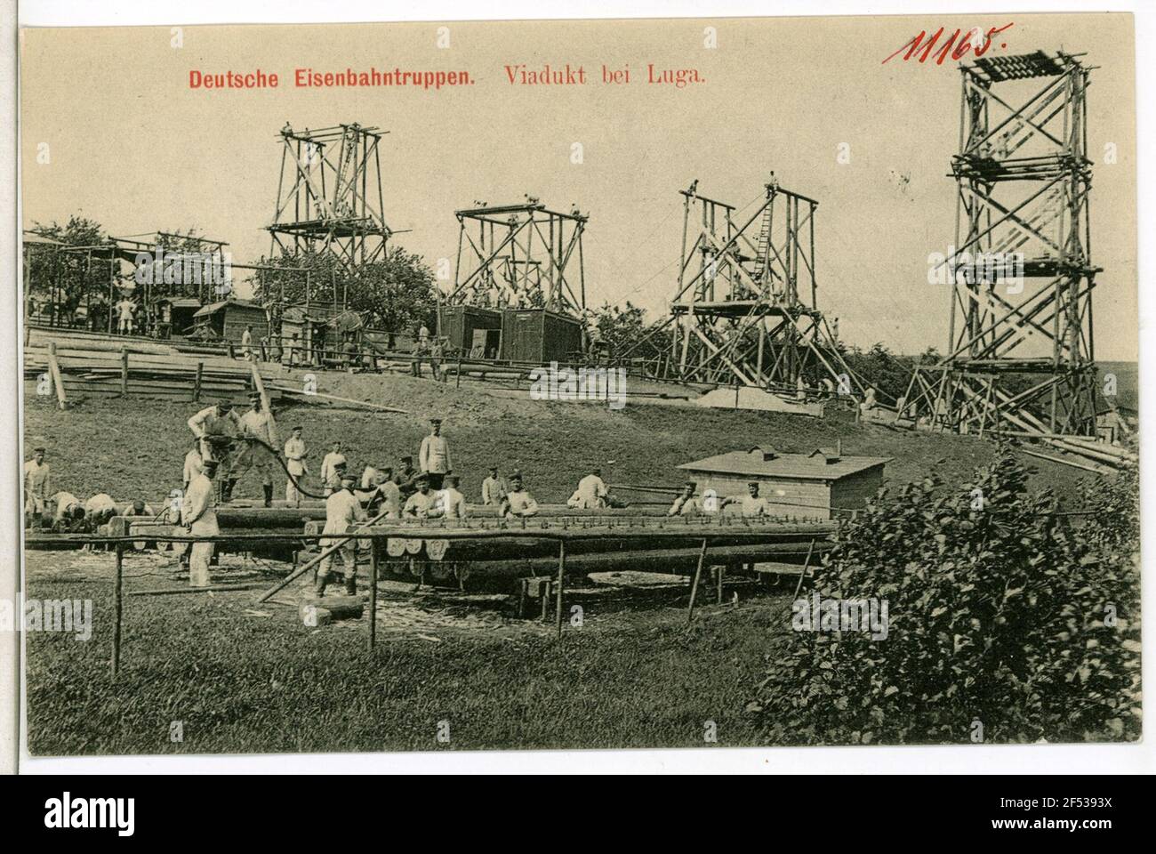 German railway troops - viaduct at Luga Luga. German railway troop ...