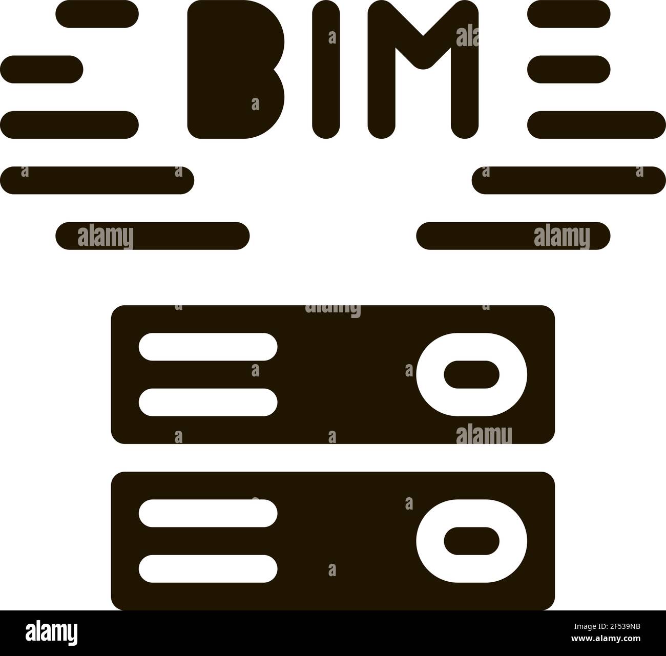 building information modeling icon Vector Glyph Illustration Stock ...