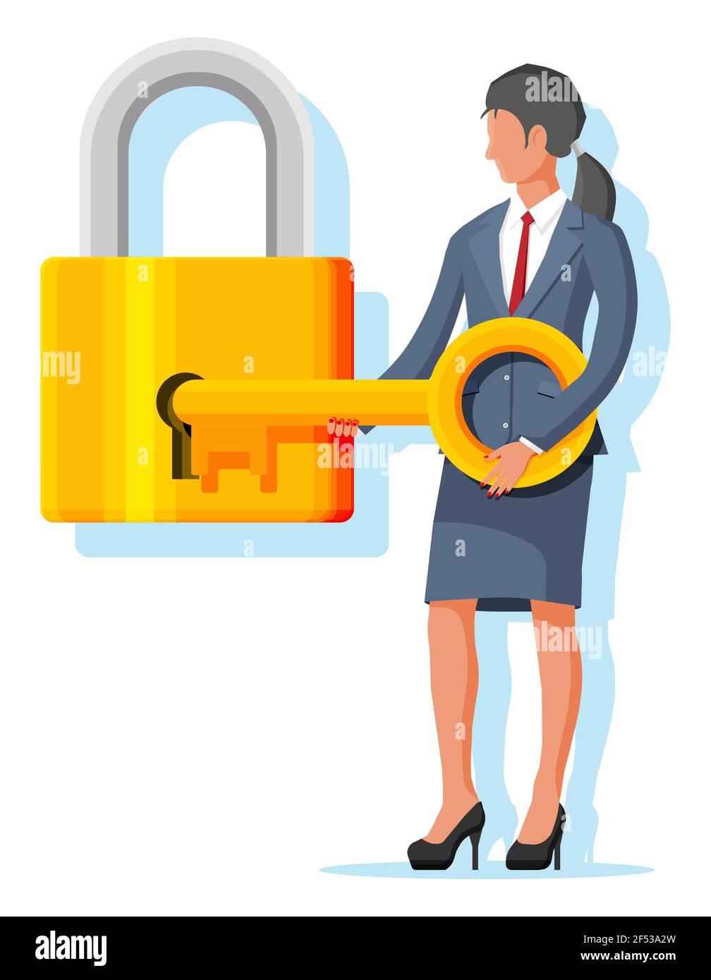 Cartoon padlock and key hi-res stock photography and images - Alamy