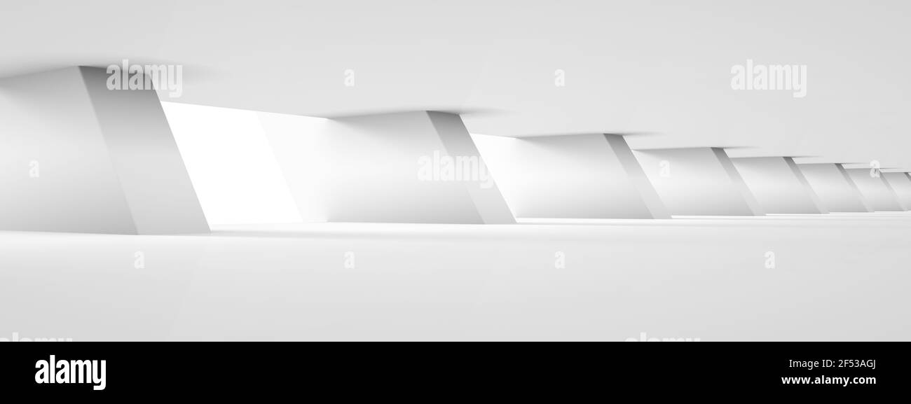 white column hall design, futuristic architecture background, 3d ...