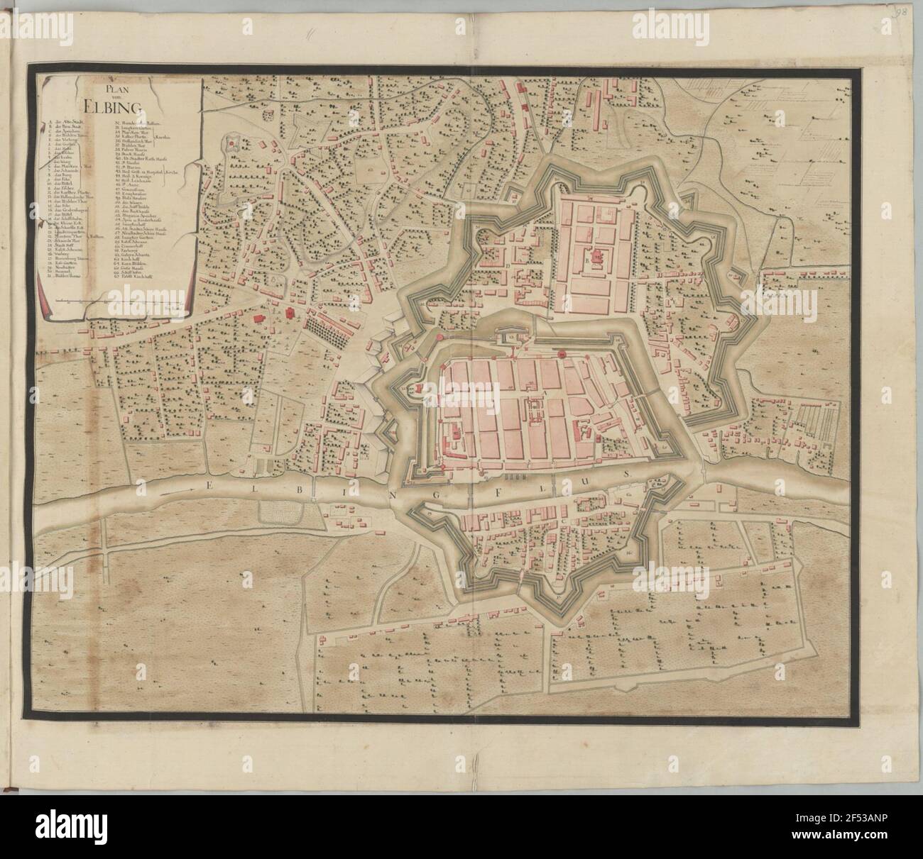 Plan von Elbing Stock Photo - Alamy