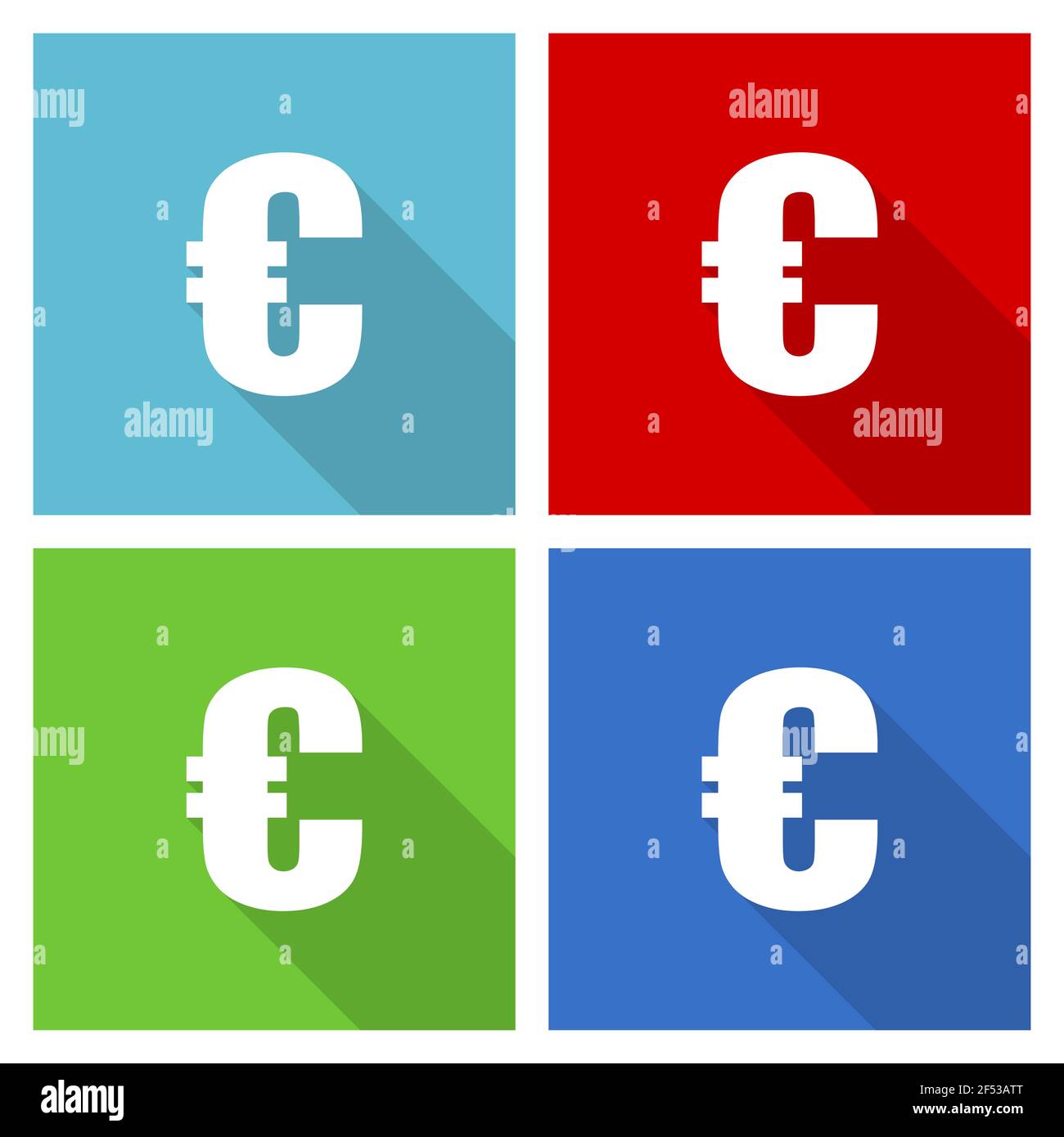 Euro icon set, flat design vector illustration in eps 10 for webdesign ...