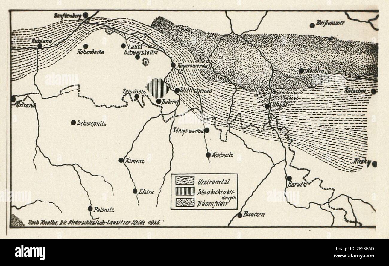 Morphological map of Oberlausitzer Lowness Stock Photo - Alamy