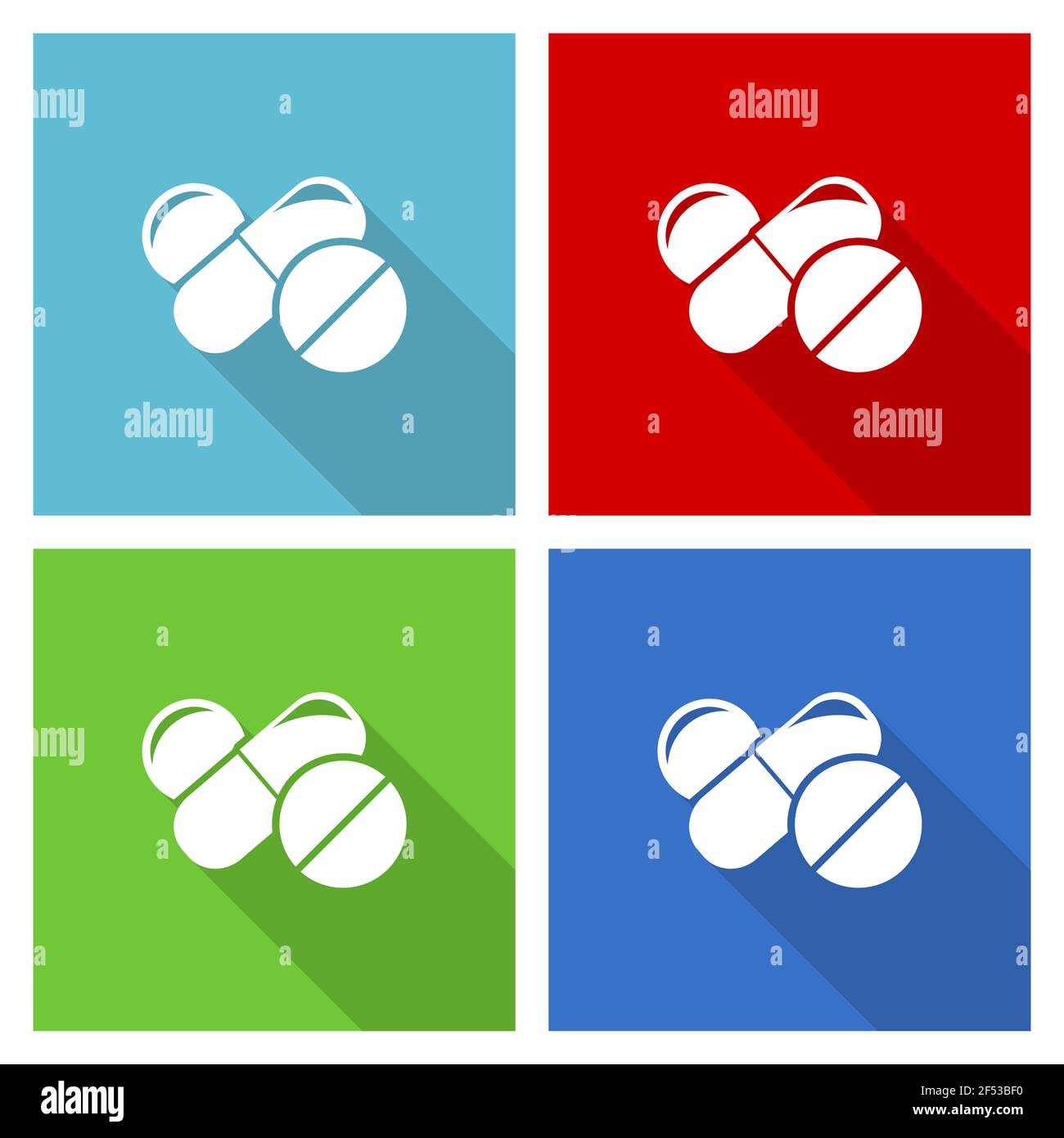 Medicine icon set, flat design vector illustration in eps 10 for ...