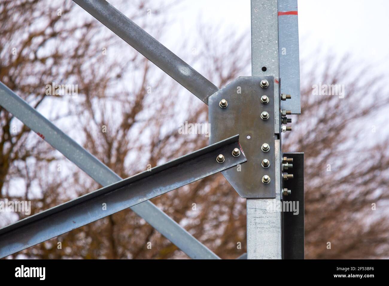 Close-up of a iron bridge or construction with bolts and nuts Stock ...