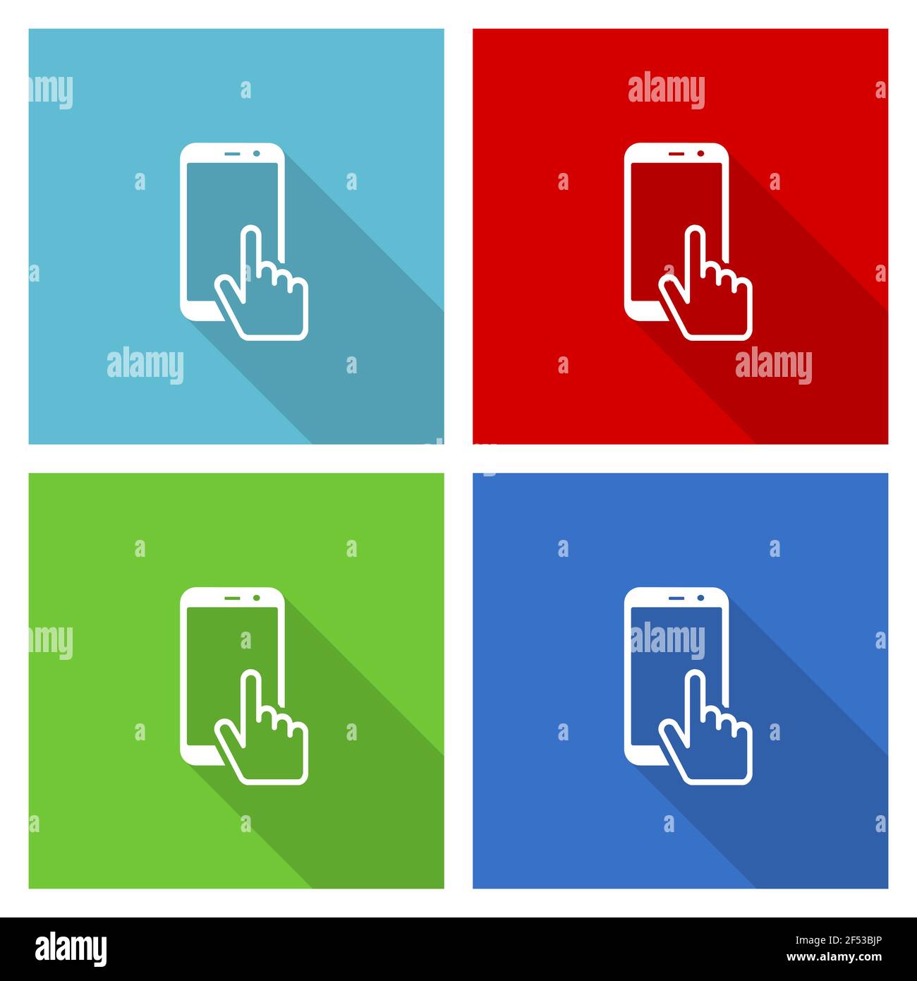 Smartphone, mobile phone icon set, flat design vector illustration in ...