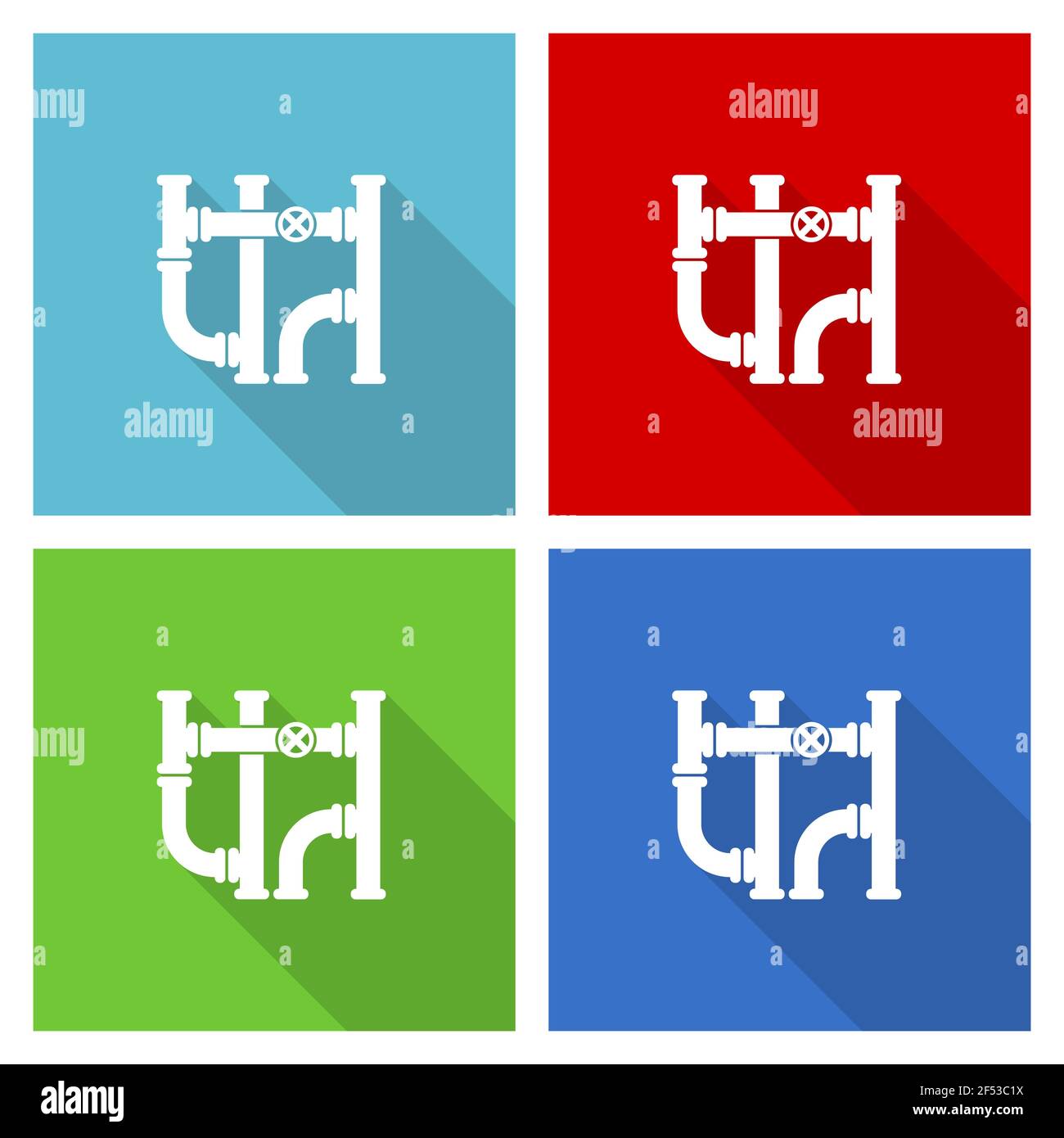 Pipeline, tube, pipe and industrial icon set, flat design vector ...
