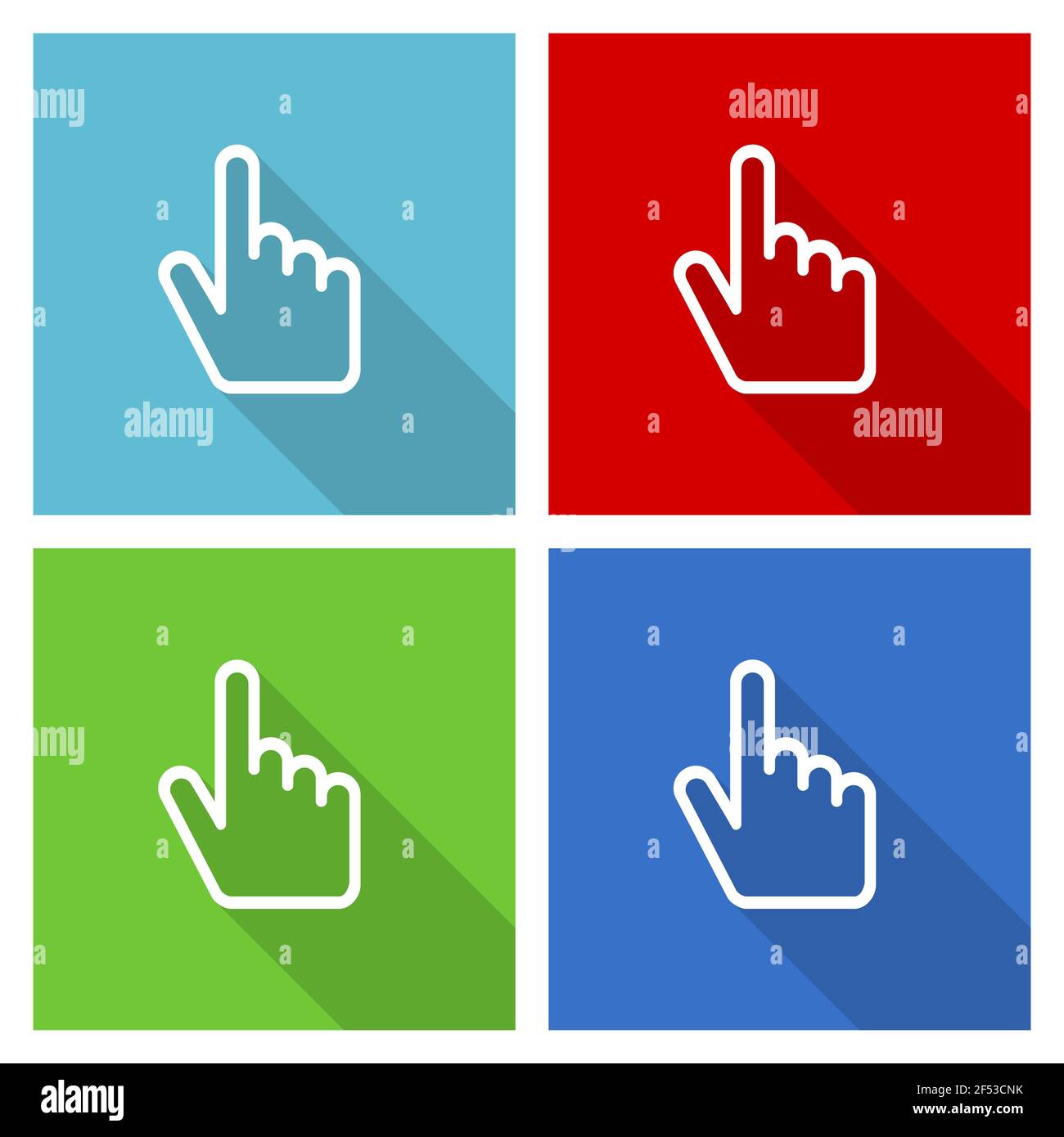 Cursor hand icon set, flat design vector illustration in eps 10 for ...