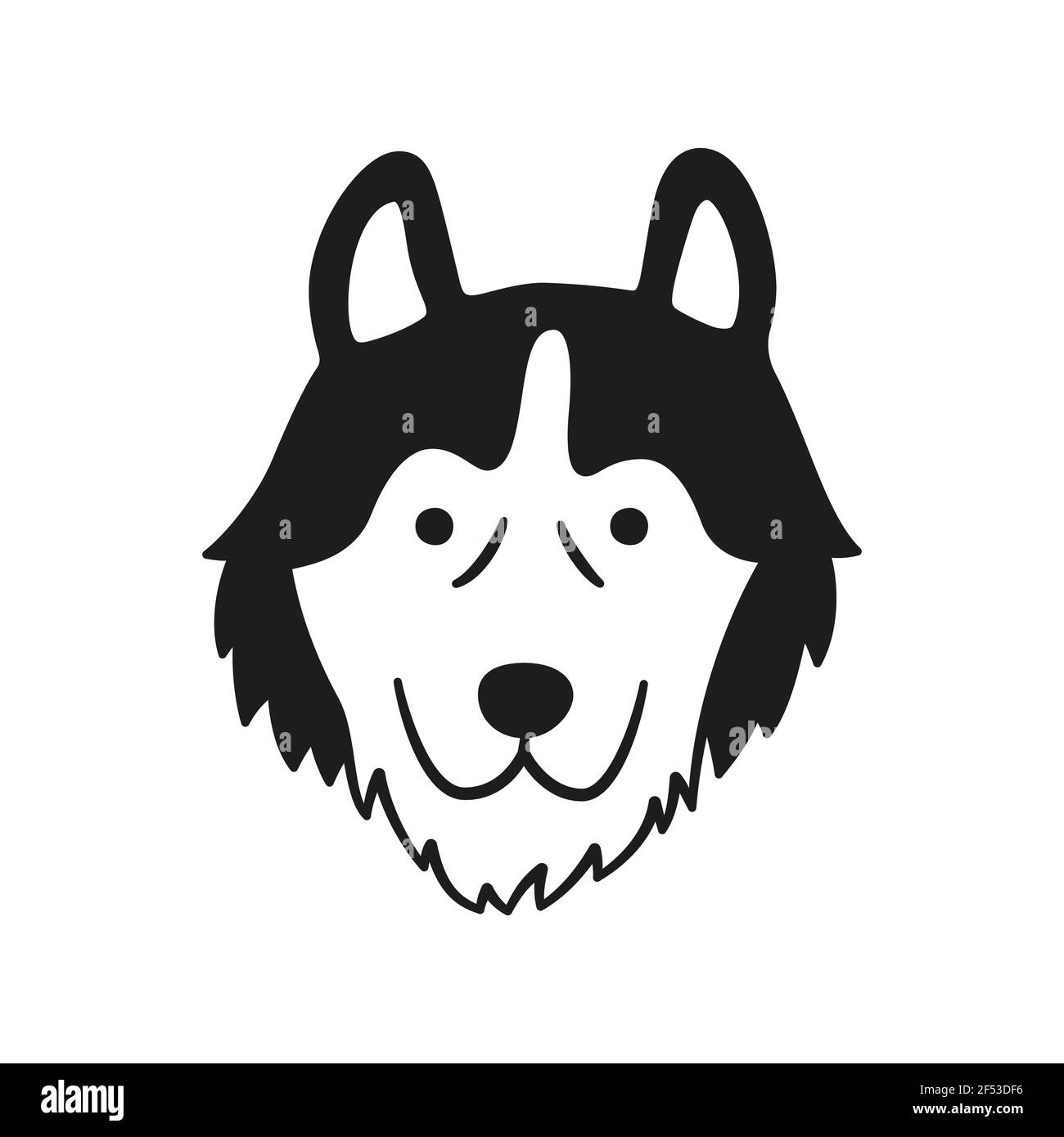 Husky Cartoon Face